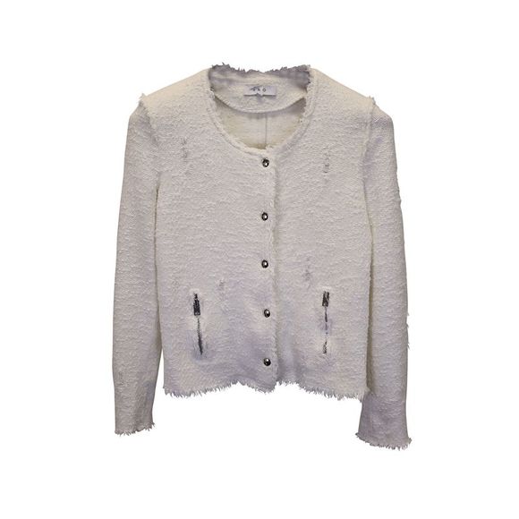 IRO | Sweaters | Iro Agnette Tweed Jacket In White Cotton | Poshmark